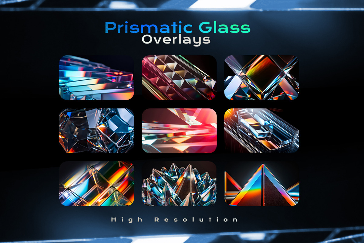 Prismatic Glass Reflection Overlays, a Texture Graphic by Cursedesign