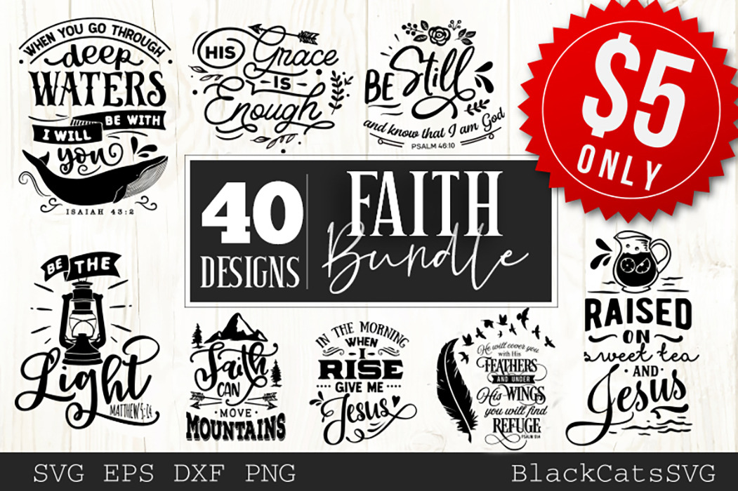Faith SVG bundle 40 designs, an Illustration by BlackCatsMedia