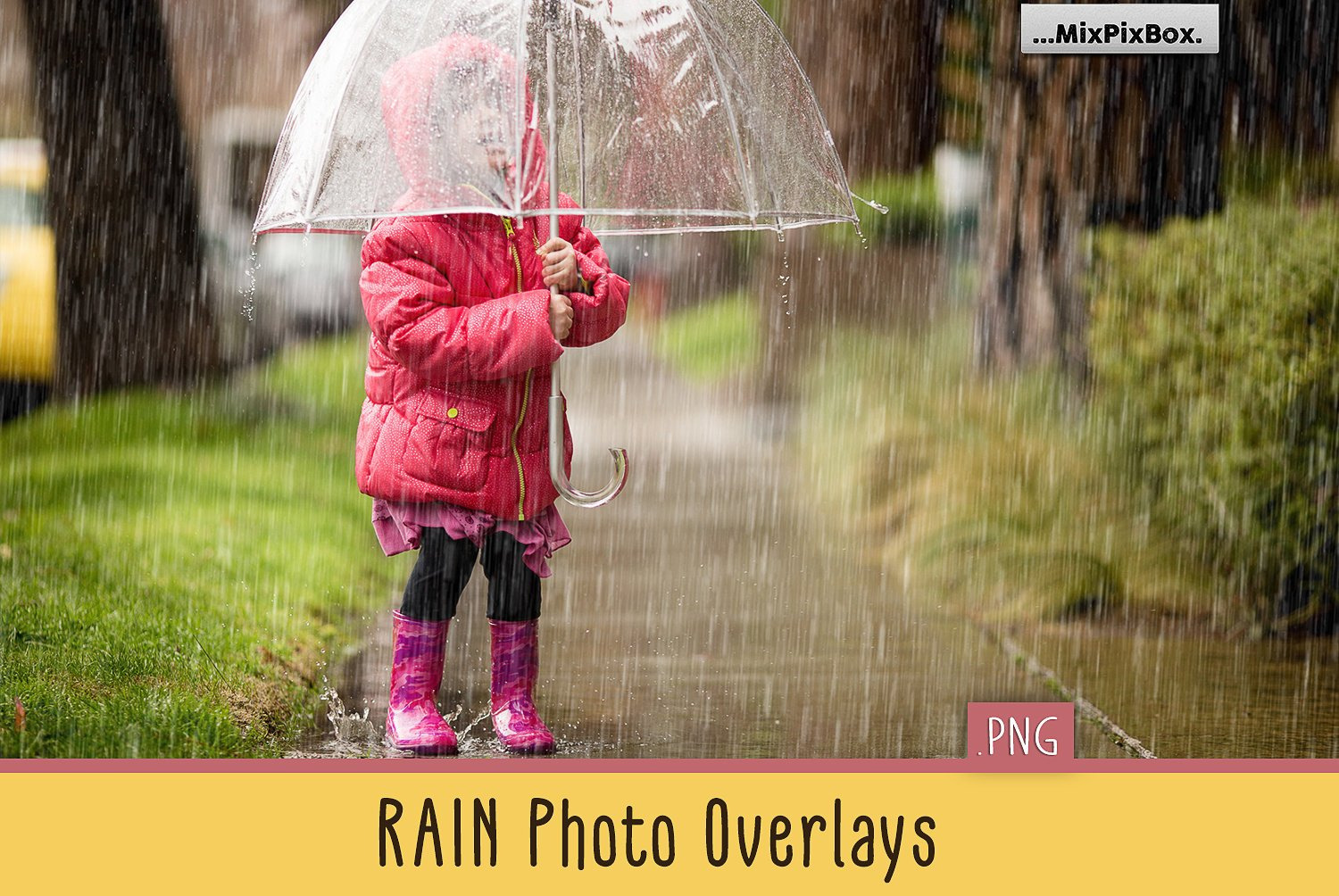 Realistic Rain Photo Overlays, an Object Graphic by MixPixBox