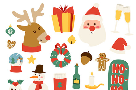 Christmas icons vector symbols, a Decorative Illustration by ...