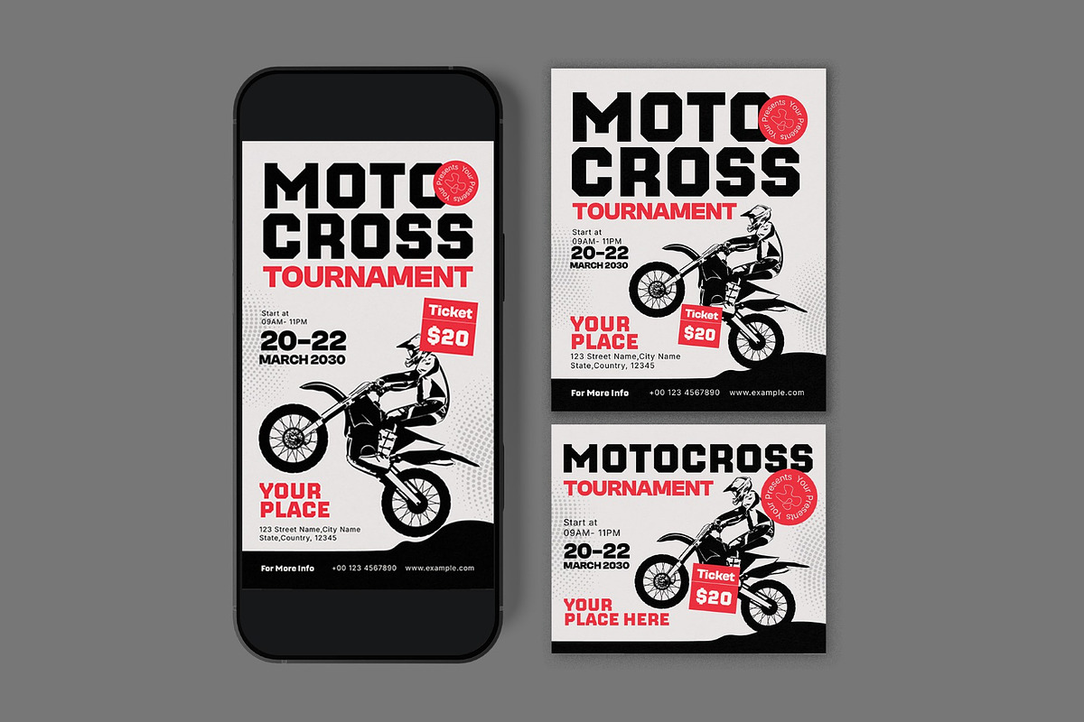 Motocross Tournament Flyer, a Flyer Template by graphicook