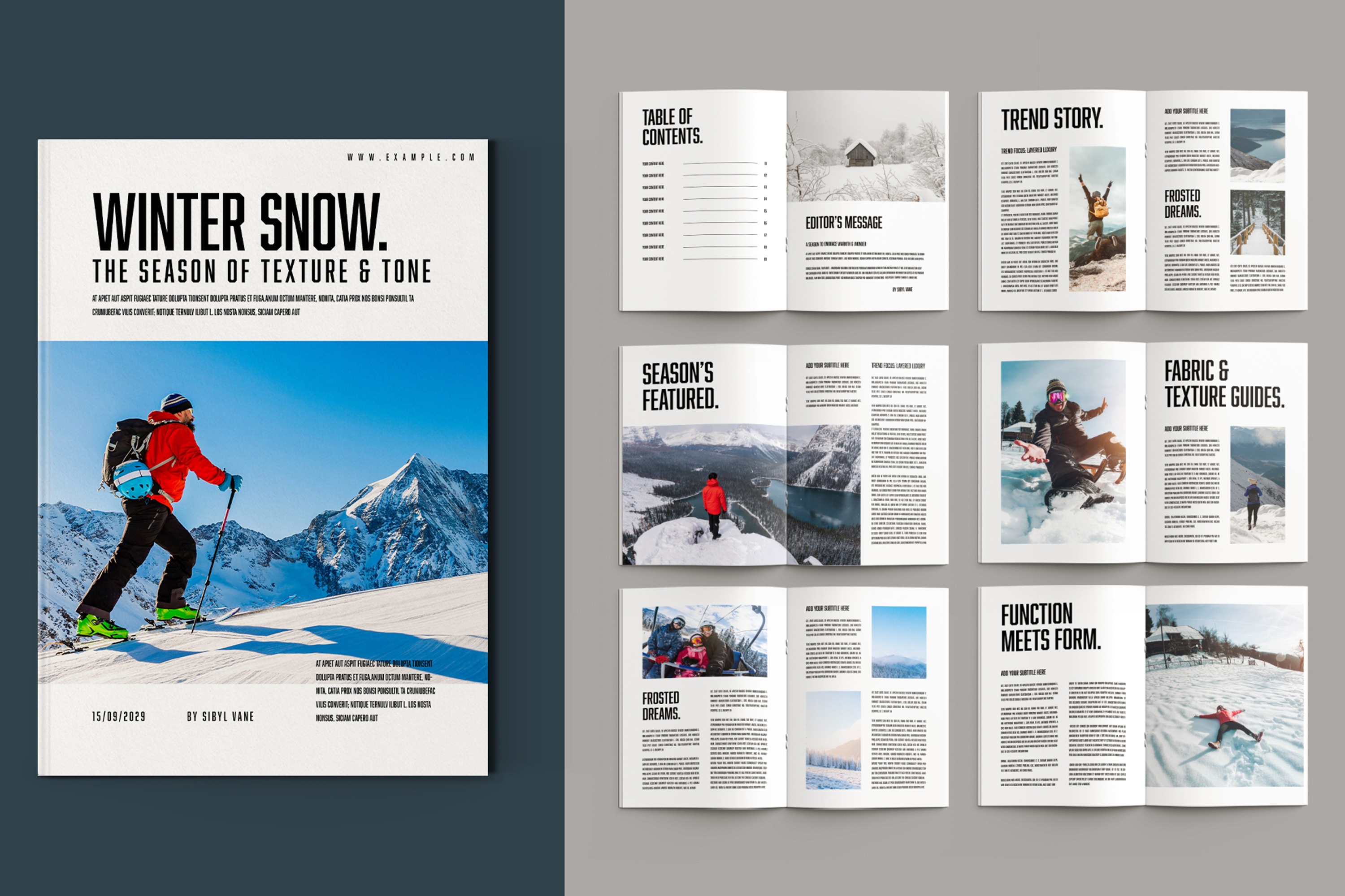 Winter Travel Magazine Template