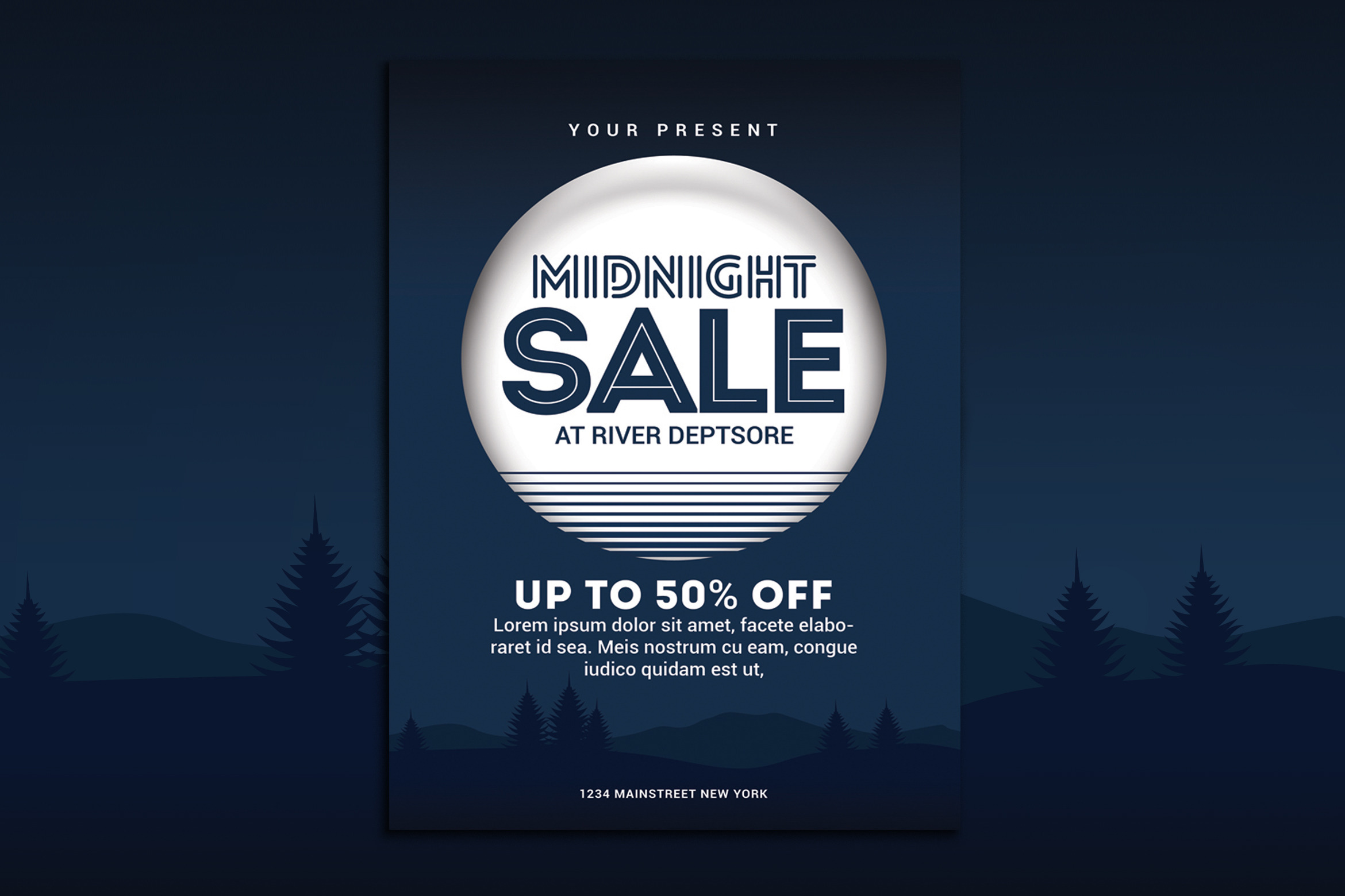 Midnight Sale Flyer Poster, a Flyer Template by Muhamad Iqbal hidayat
