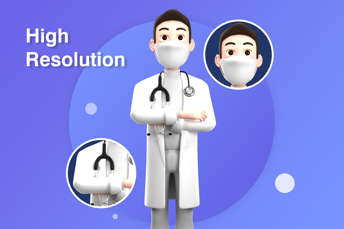 60 Pose Medical 3D Character Pack, a 3D by Perfectype