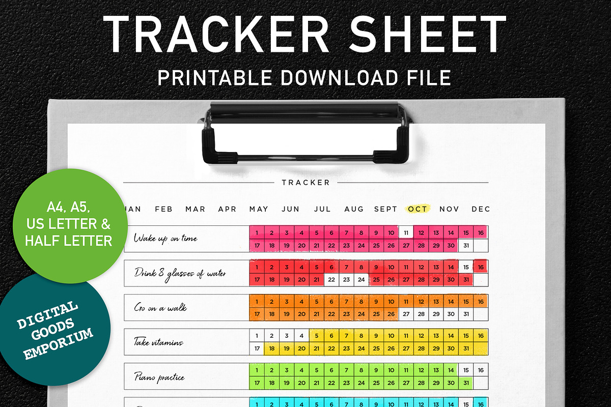 Printable and Digital Tracker Sheet