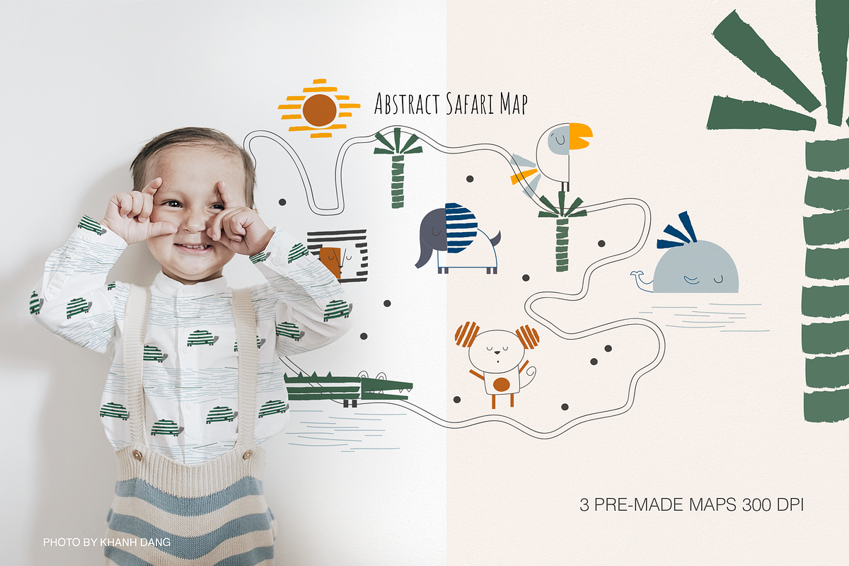 African simple shapes animals