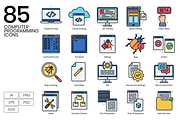 85 Computer Programming Icons, an Outline Icon by Flat Icons | Creative ...