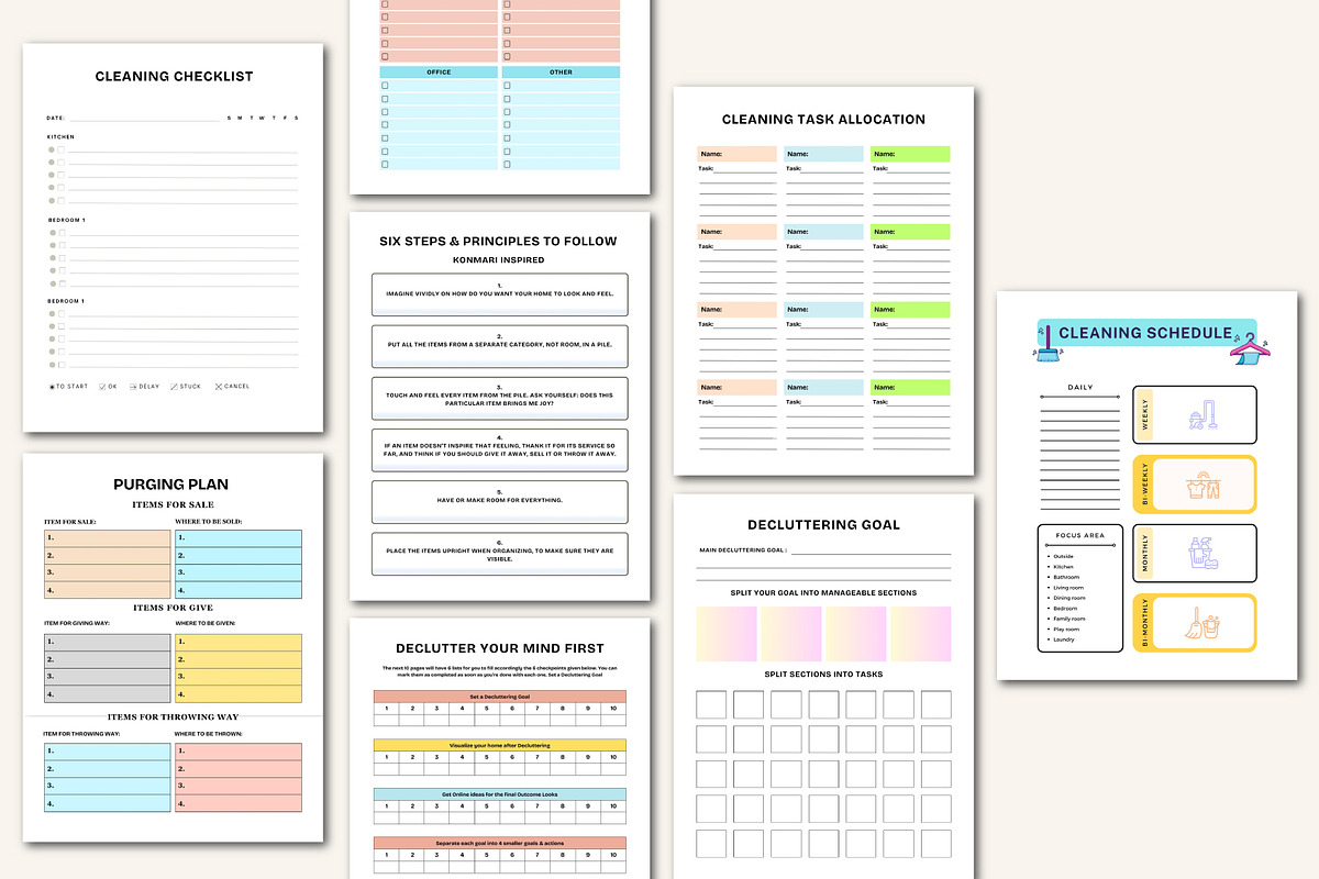 26–27 Decluttering & Organizer Plan, a Stationery Template by Designmela01