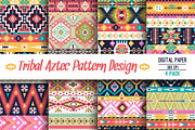 Collection Bright Aztec Patterns, a Pattern Graphic by tomuato