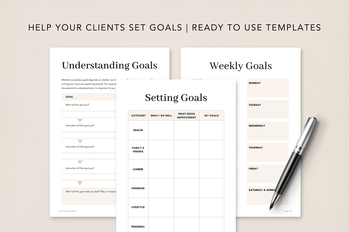 Coaching Vision & Goal Setting Canva, a Brochure Template by DeeBeeDesign