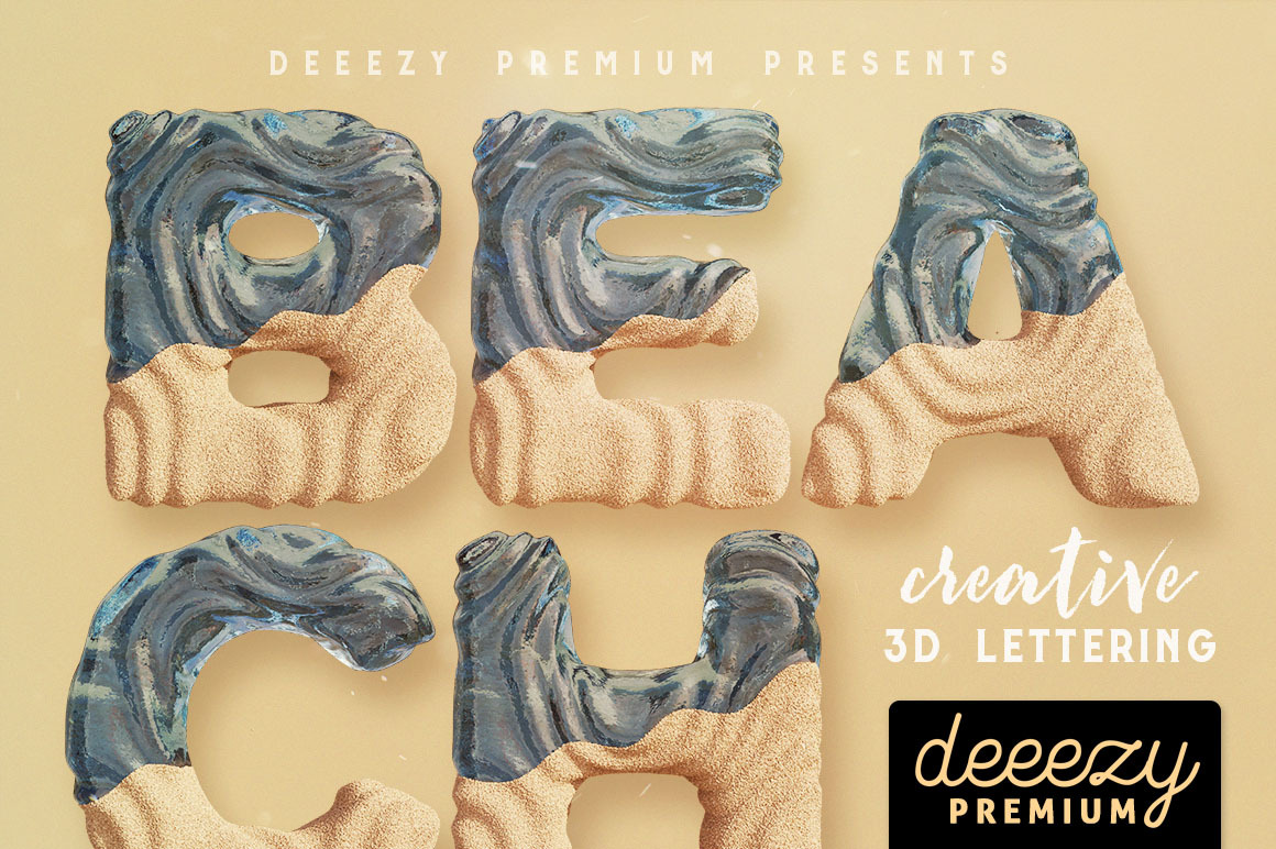 Beach – 3D Lettering | Graphics ~ Creative Market