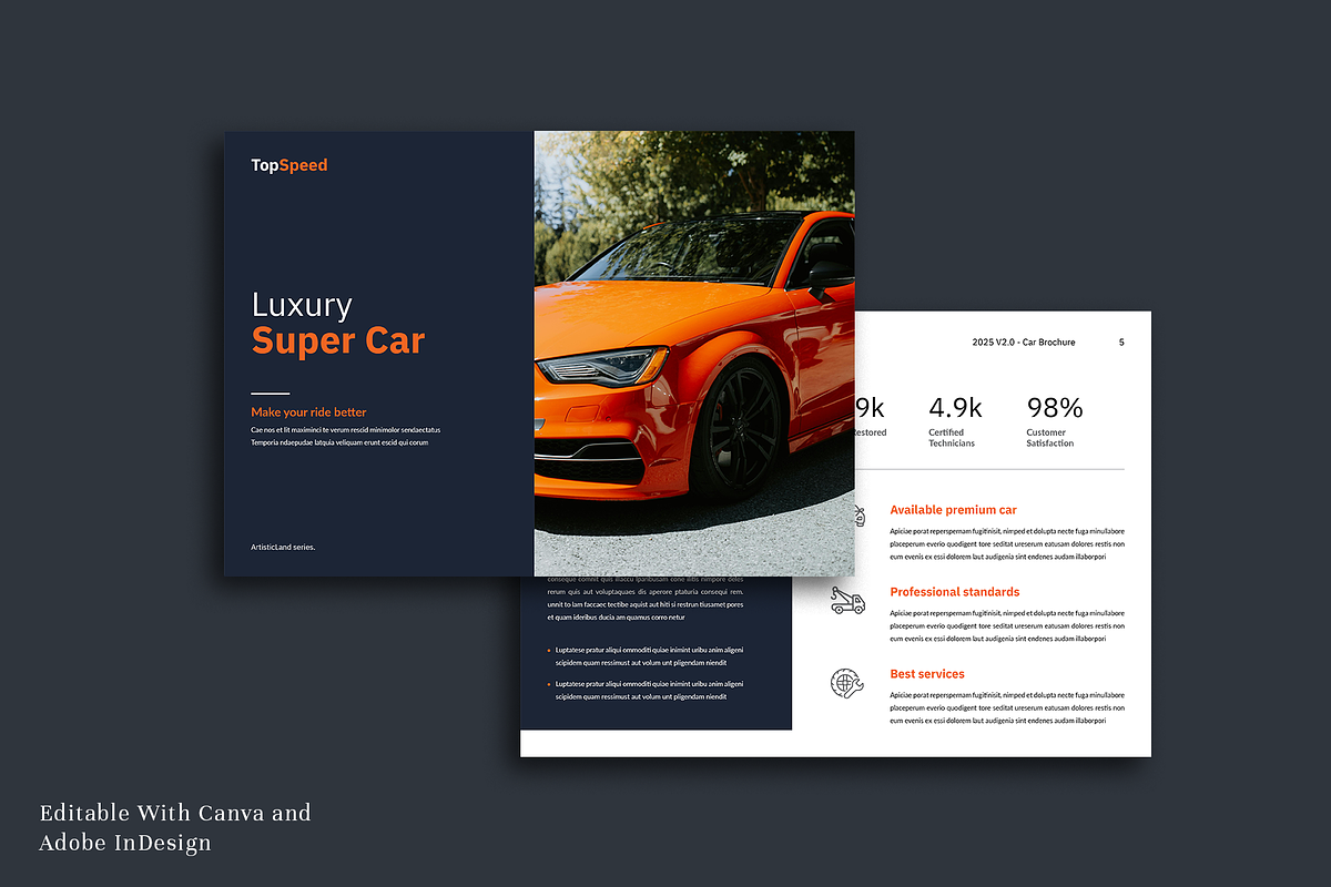 Car Brochure | Canva, InDesign, a Brochure Template by ArtisticLand ...