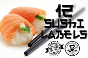 12 Sushi labels & logos. Asian food, a Branding & Logo Template by ...