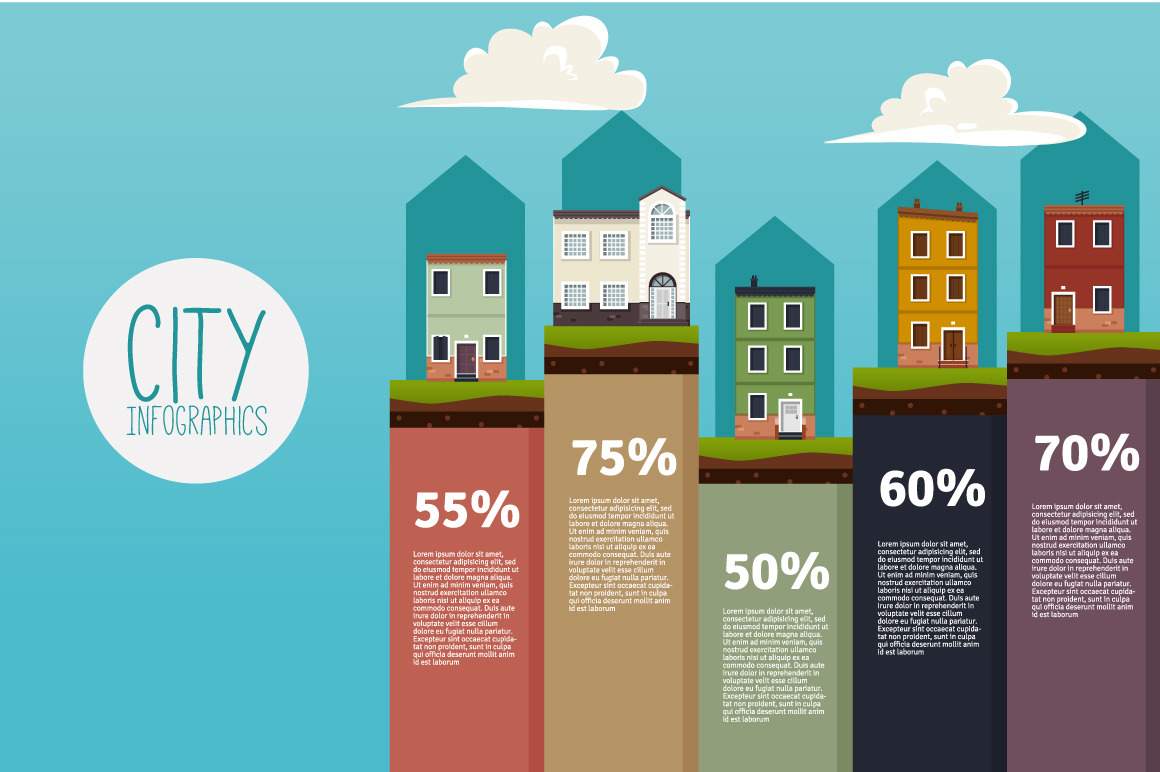 House Infographics Set, an Illustration by Beatriz Gascón