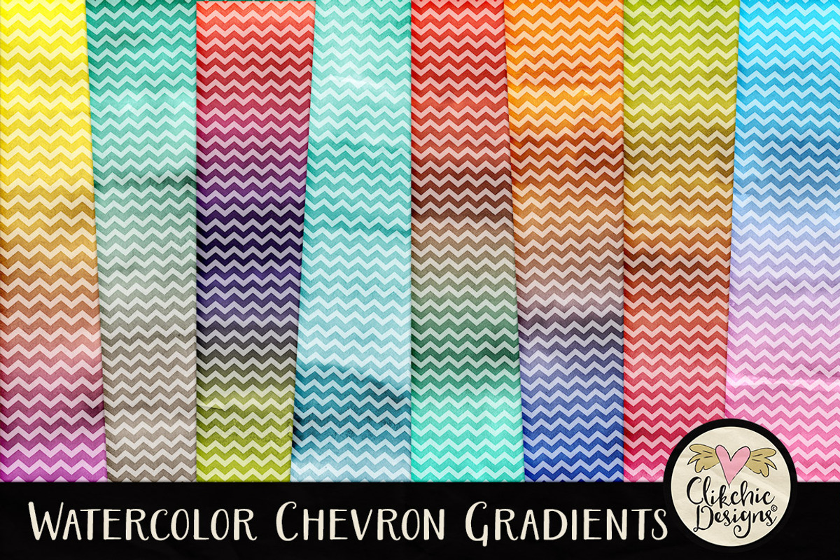 Watercolor Chevron Gradients Texture, a Texture Graphic by Clikchic Designs