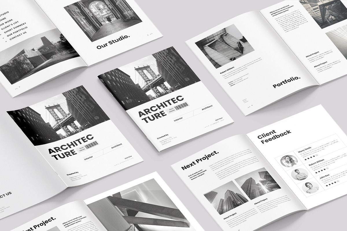Architecture Portfolio Template, a Brochure Template by Spark_Creative