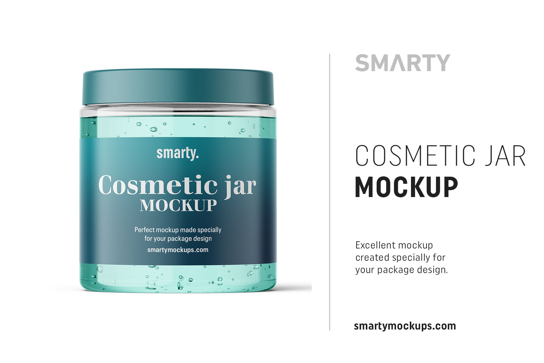 Transparnet cosmetic jar mockup250ml, a Packaging Mockup by Smarty Mockups