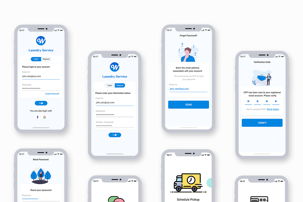 Wash It : Laundry App UI kit, an UI Kit Template by App Innovation