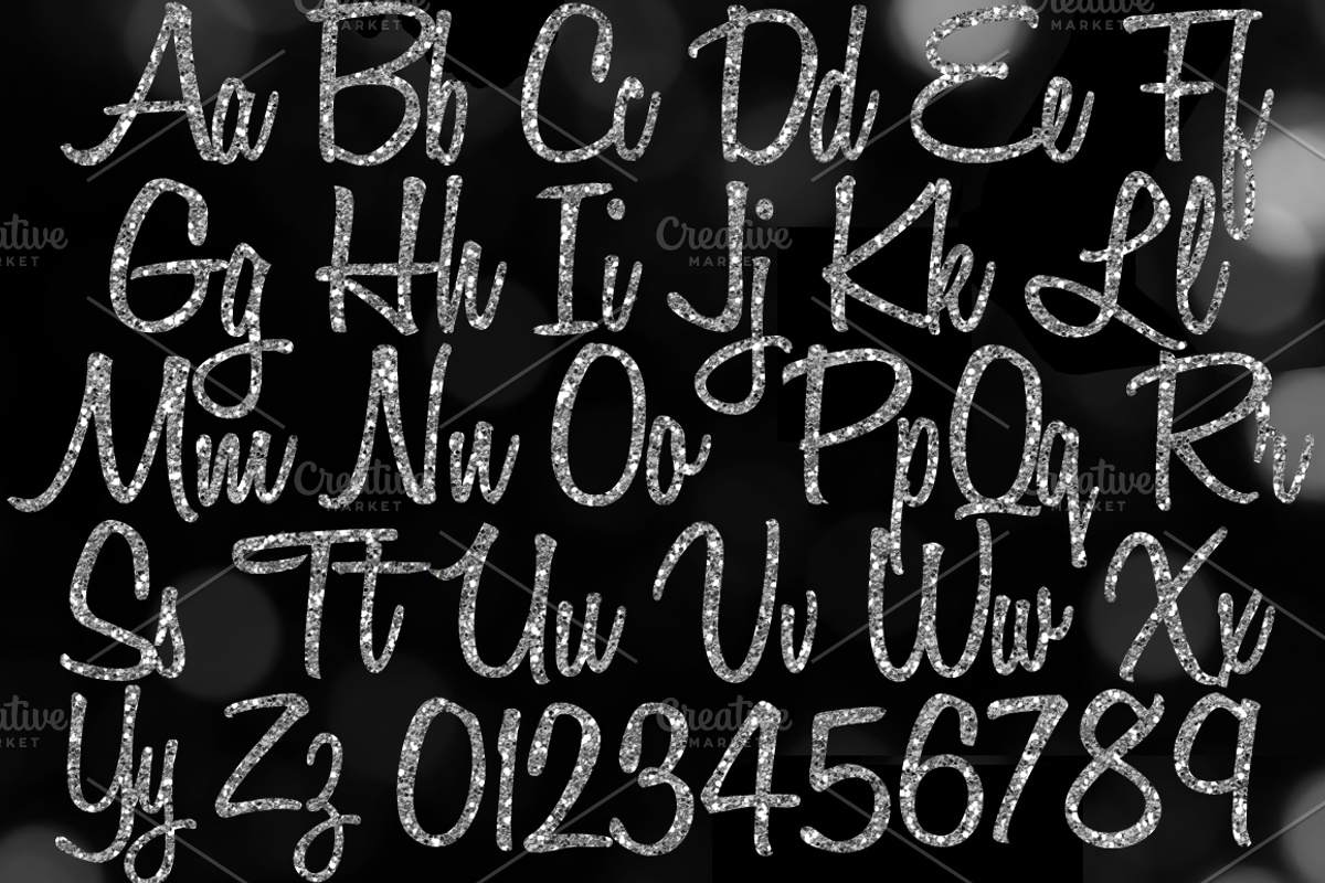 Silver Glitter Alphabet Clip Art, an Object Graphic by Paper Element ...