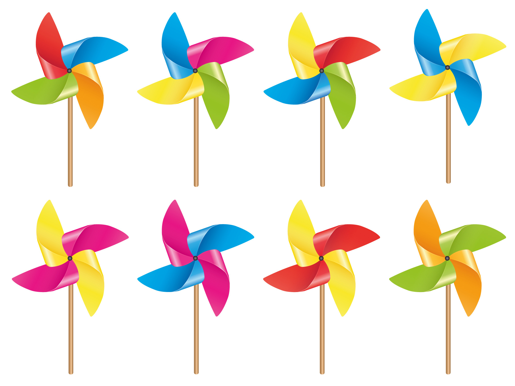 Pinwheel Clipart - Vector Graphics | Illustrations ~ Creative Market