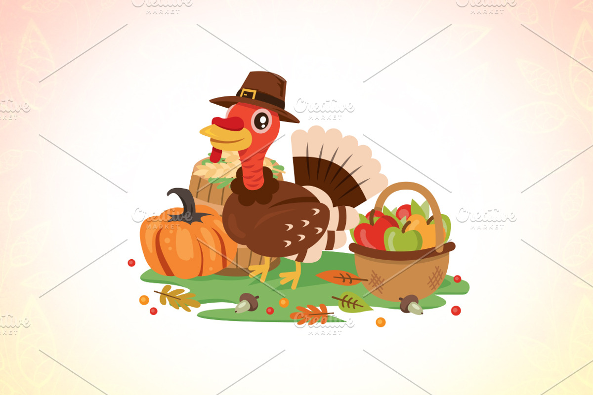 Thanksgiving Day Turkey clipart, an Animal Illustration by Manudesign