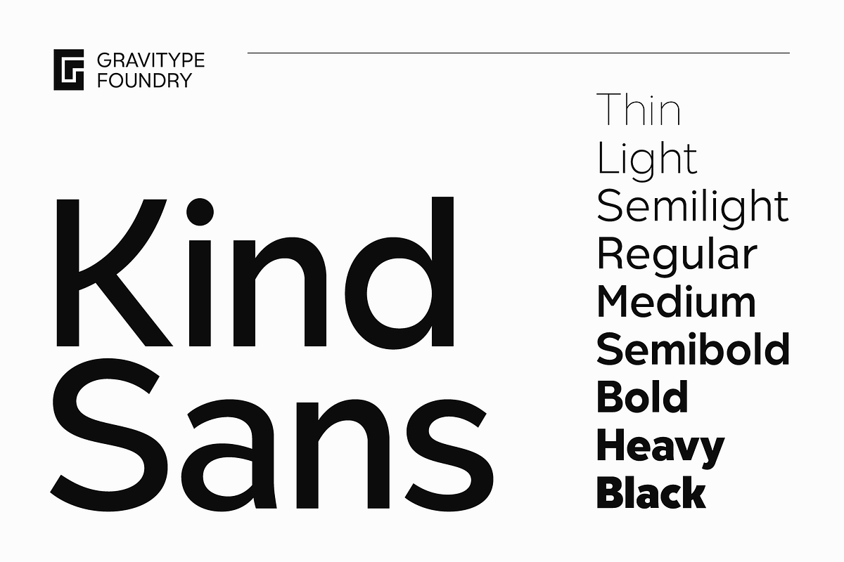 Kind Sans - Humanist Font Family, a Sans Serif Font by Gravitype