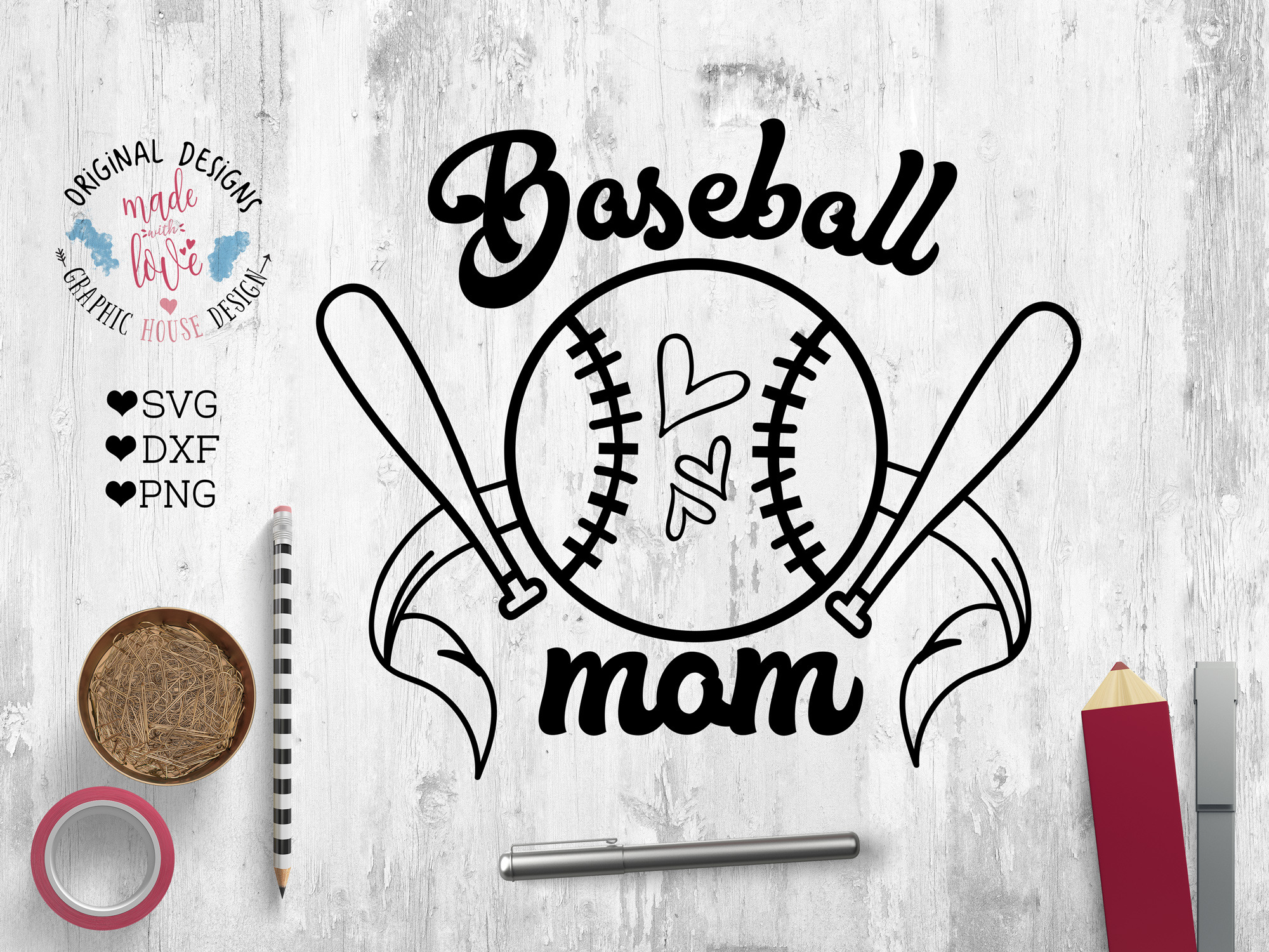 Baseball Mom Cut File and Printable, a Sport Illustration by Graphic ...