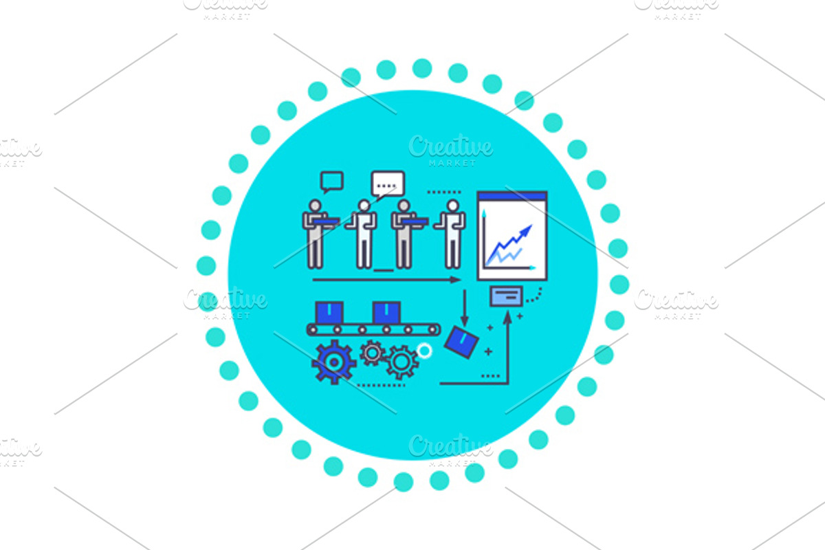Analysis of Production, an Icon by robuart | Creative Market