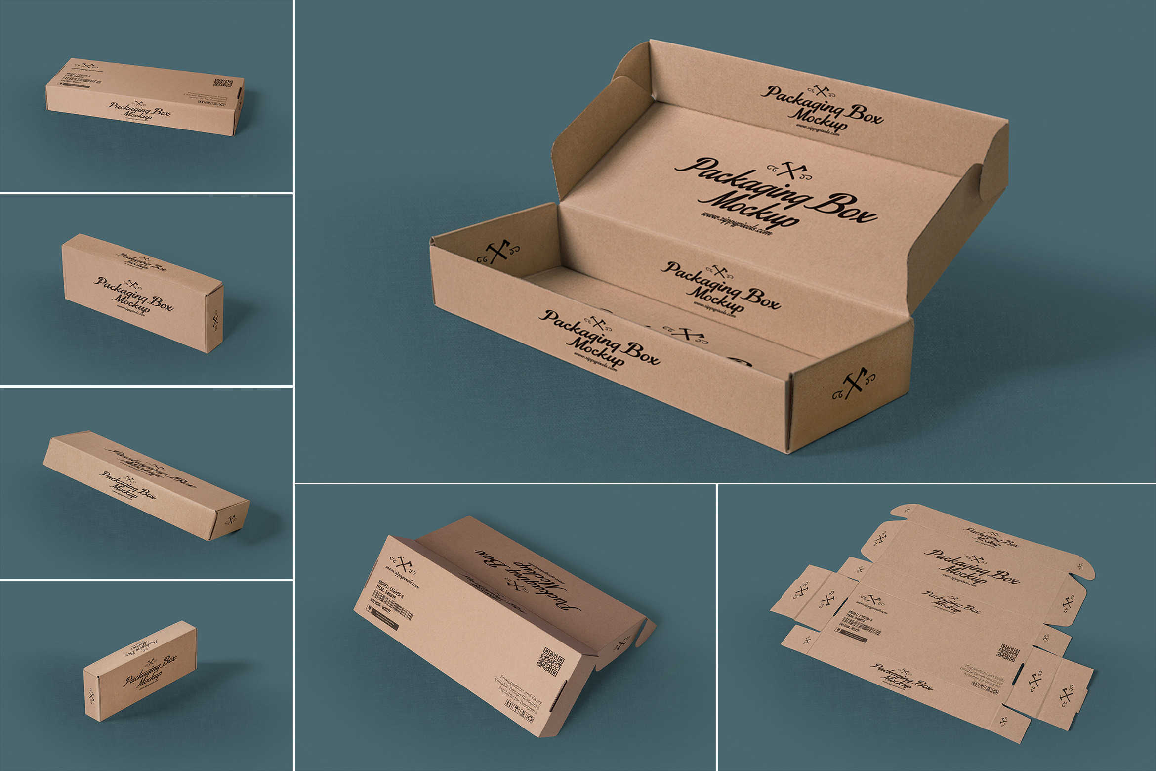 Rectangular Packaging Box Mockups, a Packaging Mockup by ZippyPixels