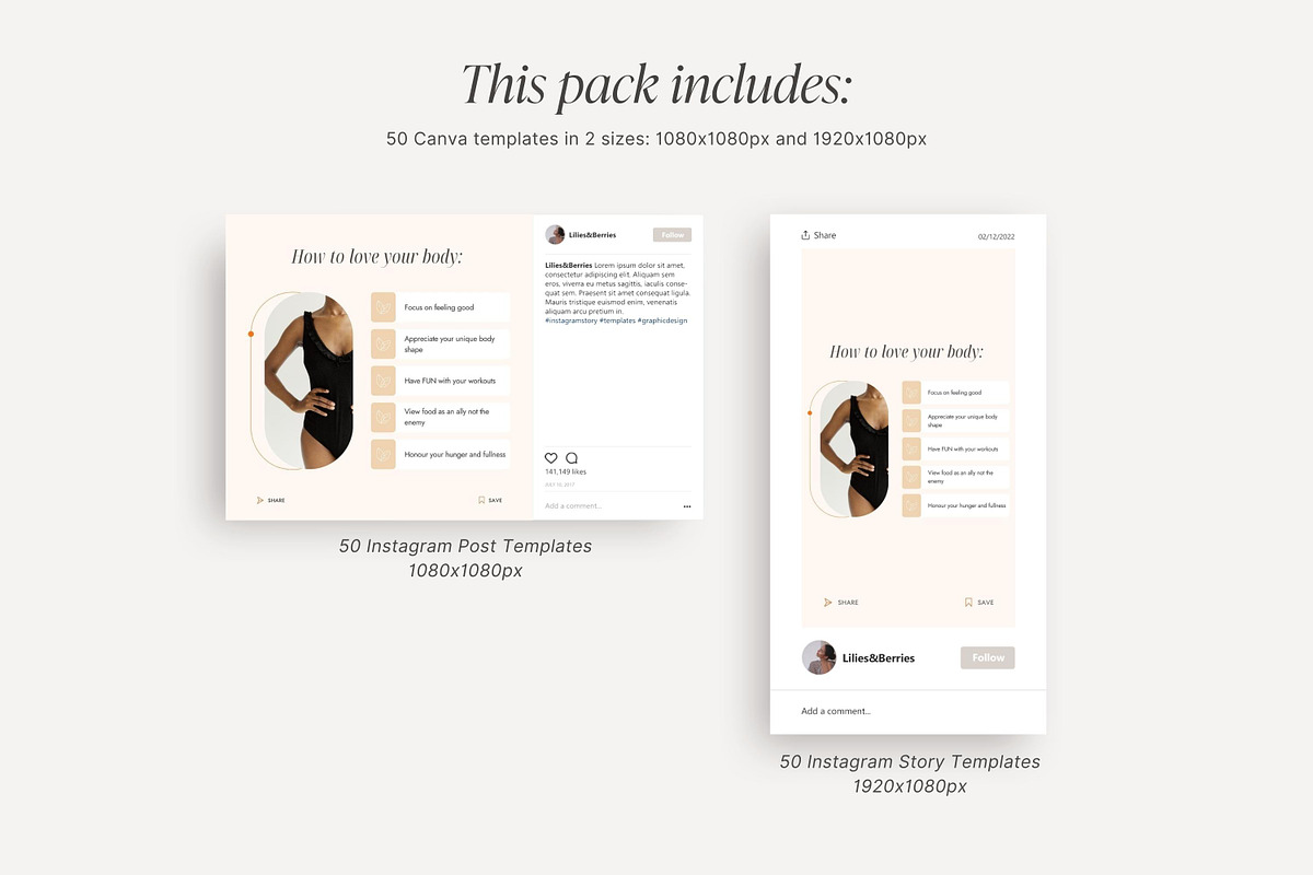 Wellness Coach Instagram Templates, a Social Media Template by ...