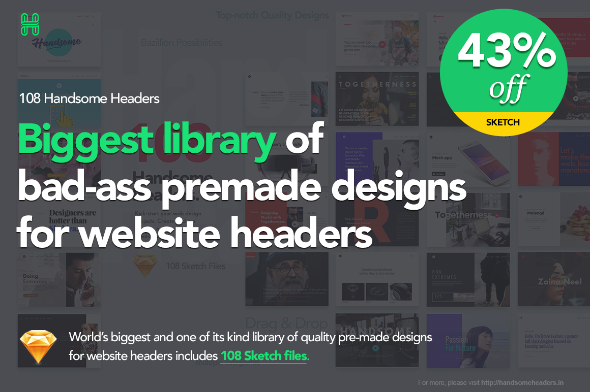 SKETCH-108 Handsome Headers, an UI Kit Template by MisterCreativ™