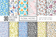 Floral motifs. Pattern bundle. | Graphic Patterns ~ Creative Market
