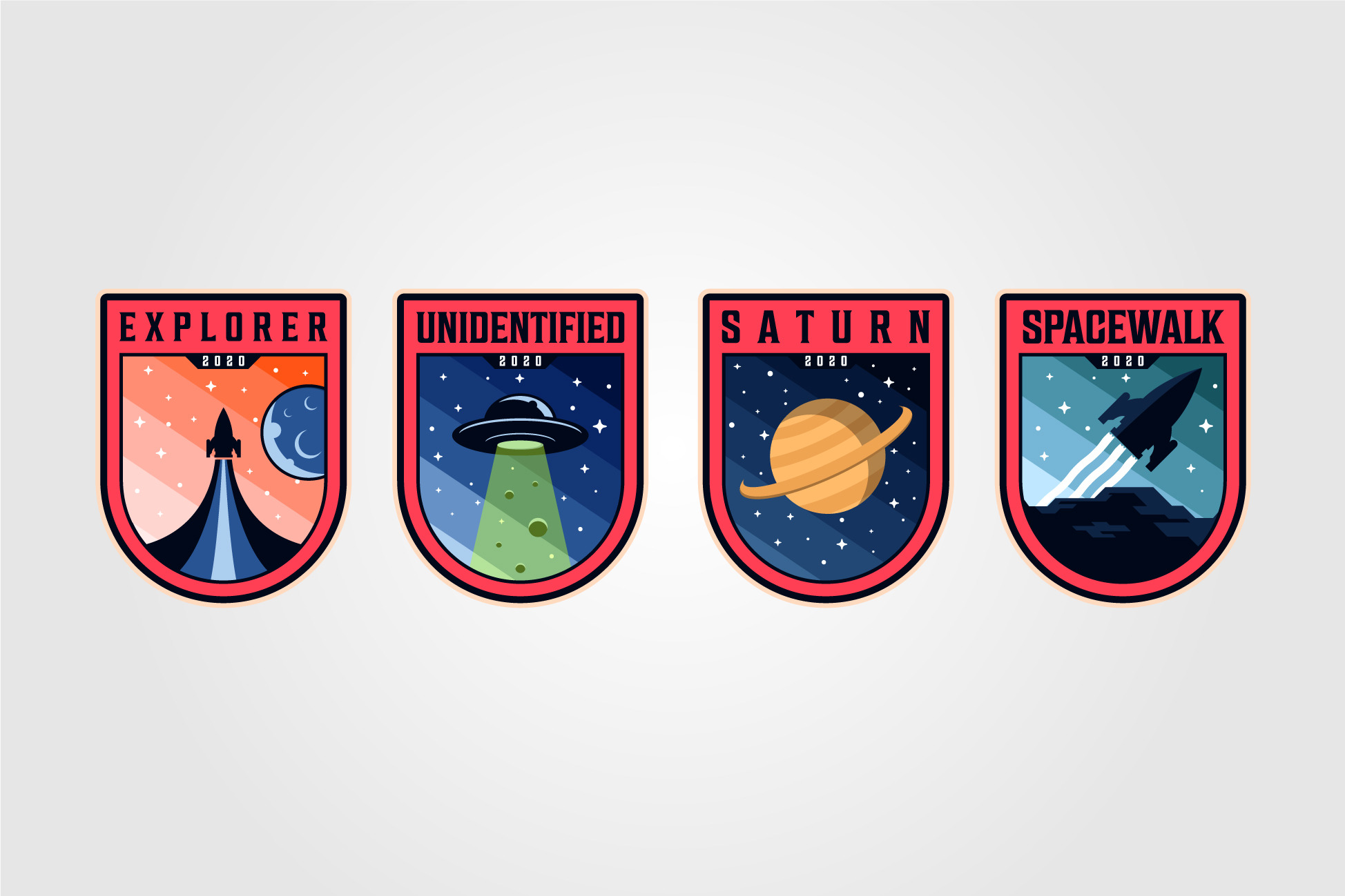 space mission patches logo vector, a Branding & Logo Template by lawoel