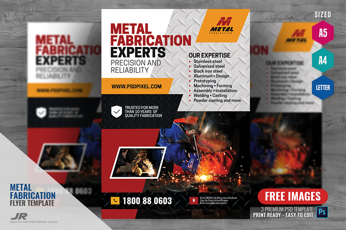Metal Fabrication Company Services, a Flyer Template by PSDPixel