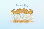 Gold mustache with golden glitter, a Holiday Photo by OlliUlli
