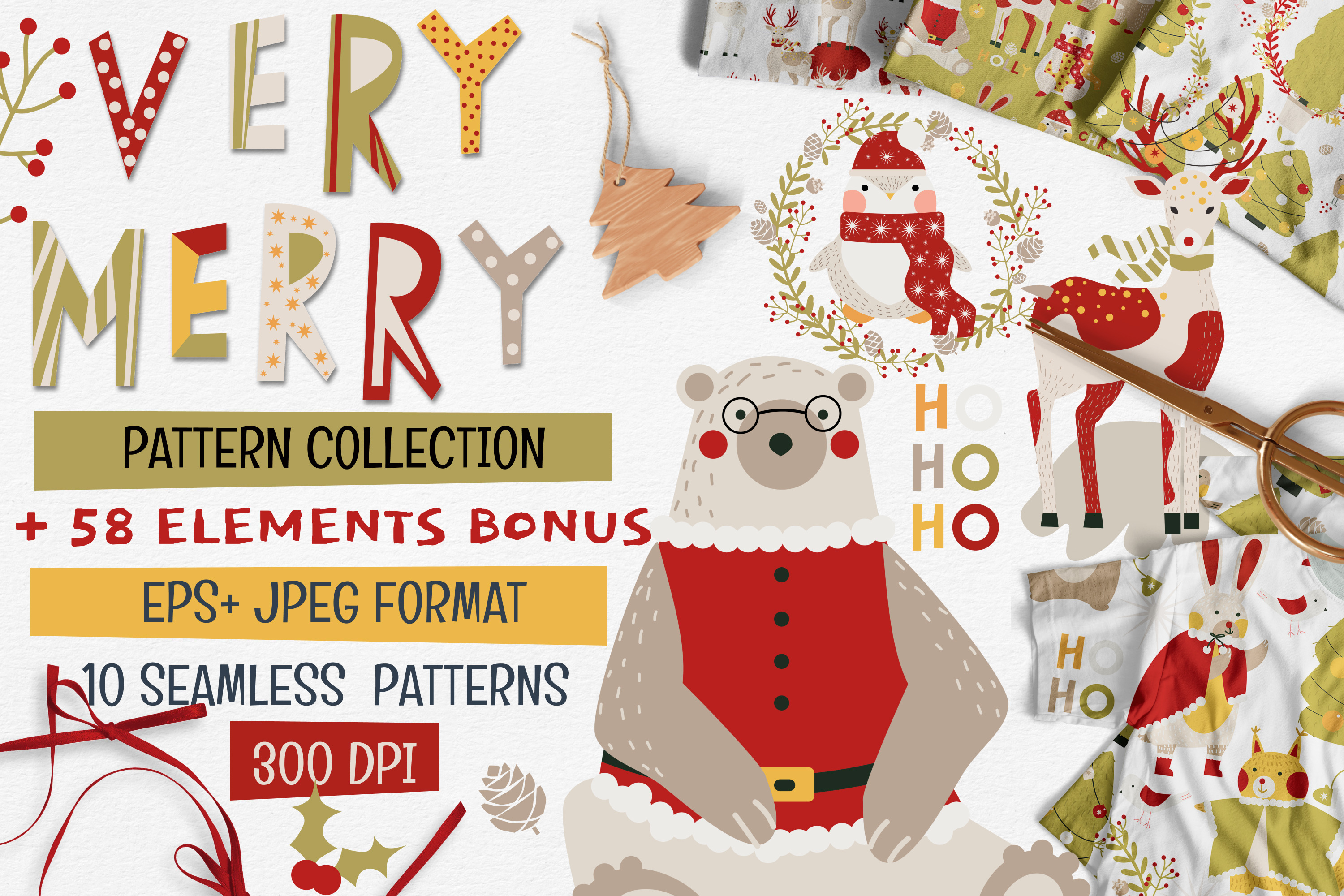 Very merry. Xmas patterns | Graphic Patterns ~ Creative Market
