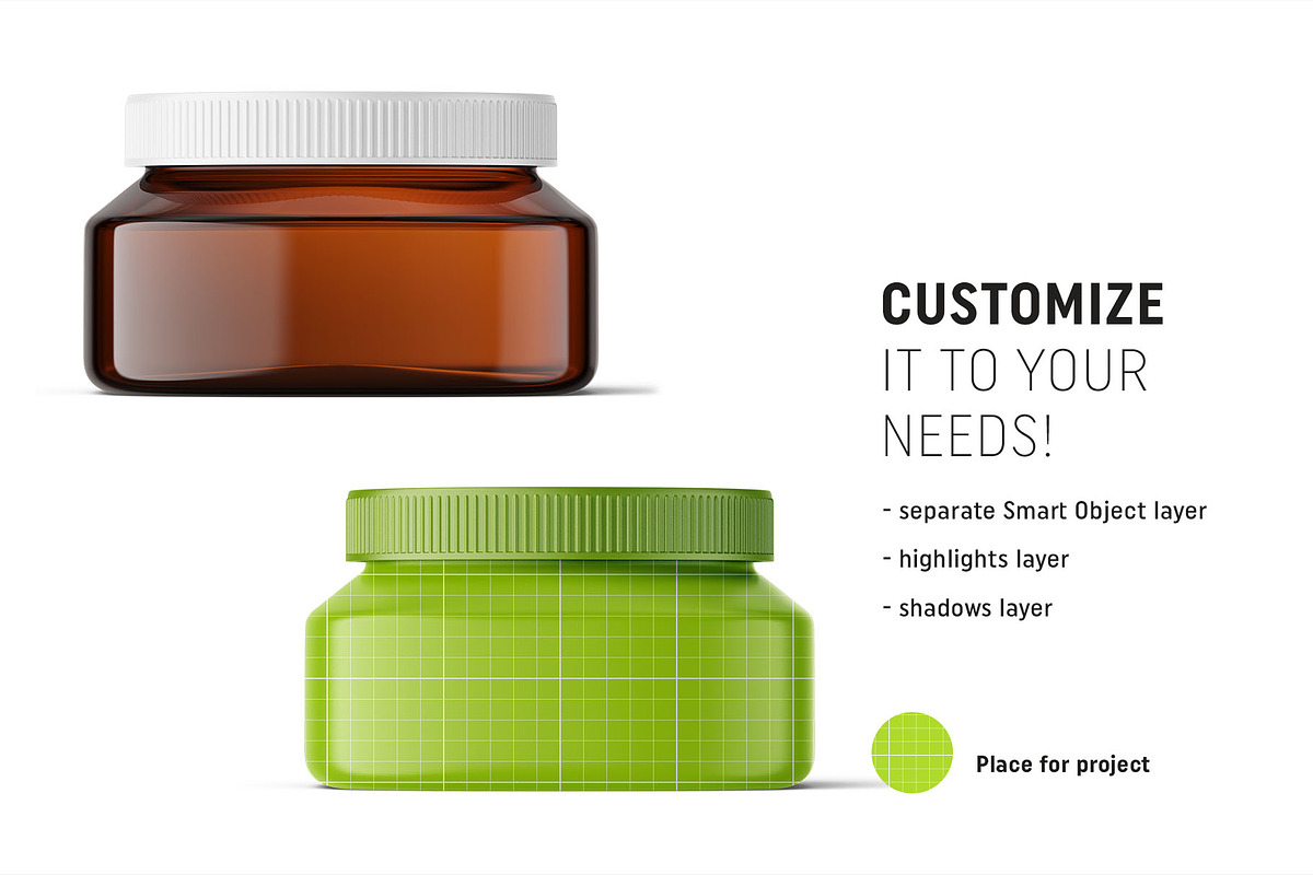 Square jar mockup, a Packaging Mockup by Smarty Mockups