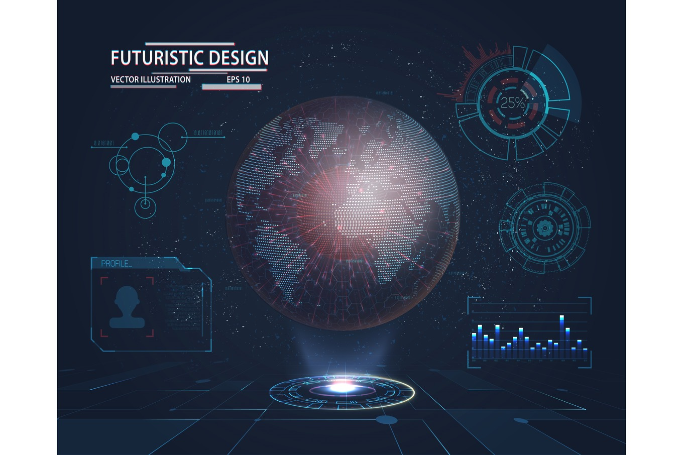 Futuristic Interface with planet hologram, a Technology Photo by ...