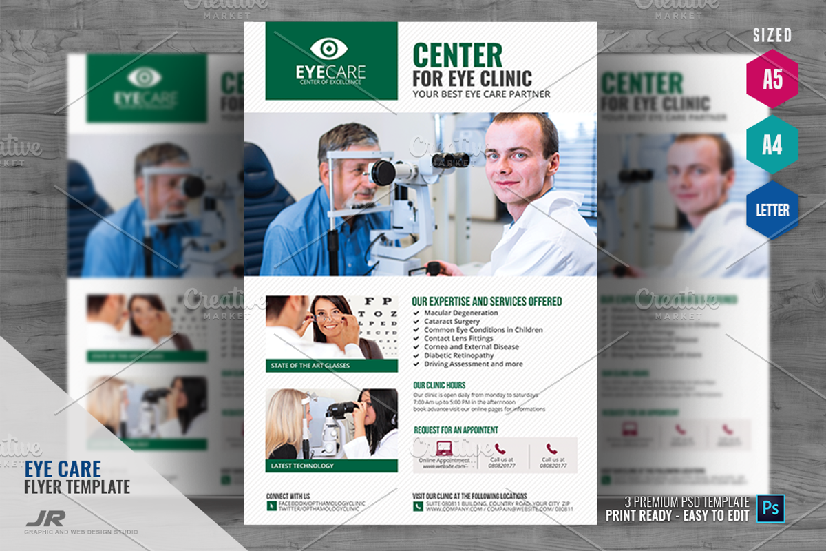 Eye Care Medical Flyer, a Flyer Template by PSDPixel
