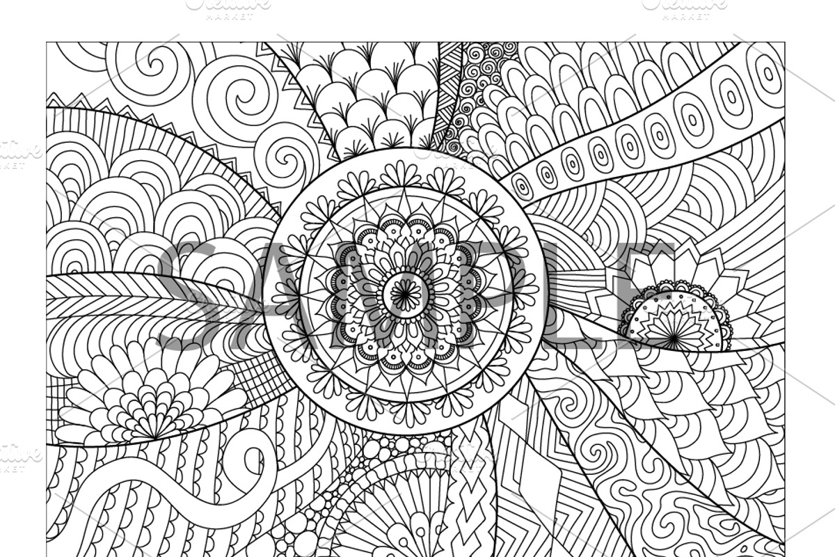 6 unique flowers and mandalas, a Decorative Illustration by Somjai King ...