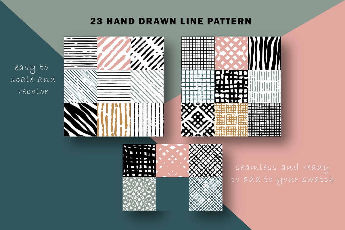 hand drawn line pattern collection, a Pattern Graphic by Mona Ahmed ...