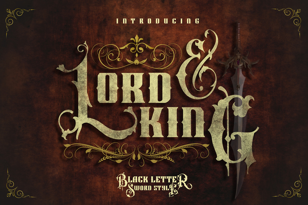 Lord & King + Ornament, a Blackletter Font by McJer.Studio