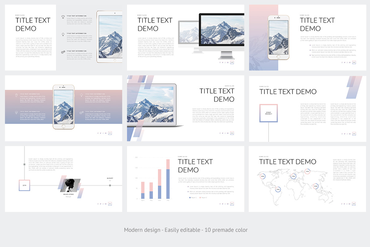 Mirror Modern PowerPoint Template, a Presentation Template by HiSlide.io
