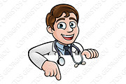 Doctor Cartoon Character Pointing, a Healthcare Illustration by ...