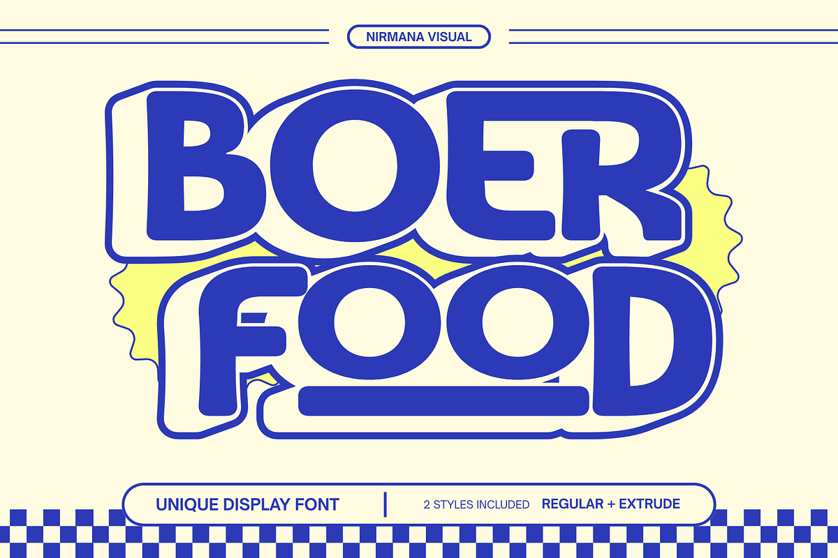 Boer Food - Logo Extrude Font, a Sans Serif Font by Nirmana Visual