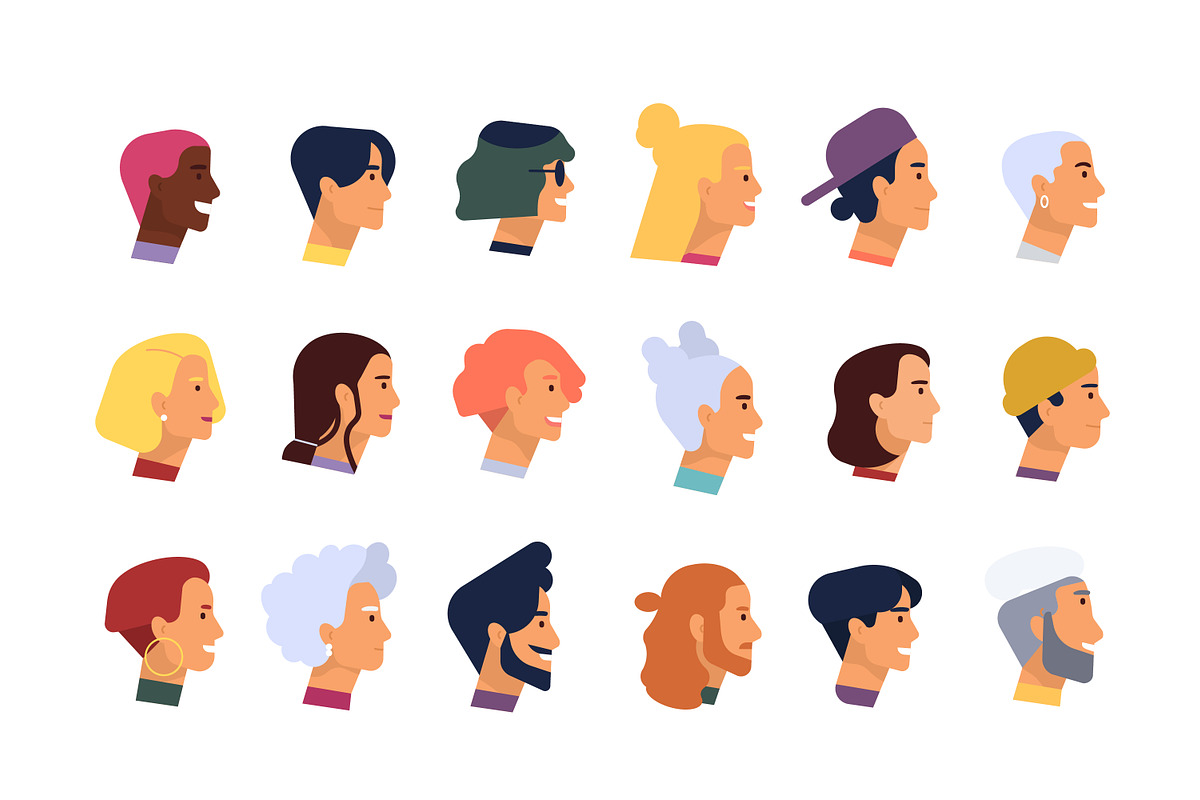 Avatars set + seamless patterns, a Person Illustration by Good Studio