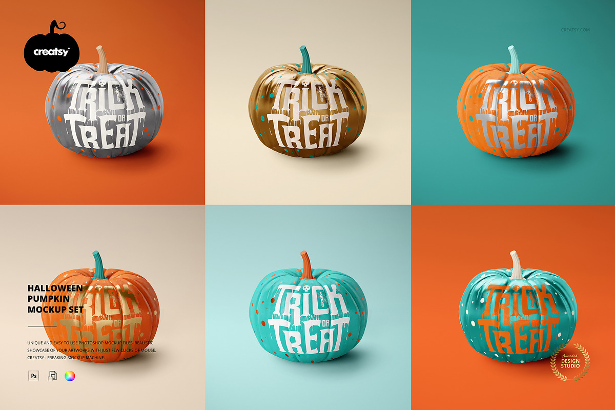 Halloween Pumpkin Mockup Set, a Product Mockup by creatsy2