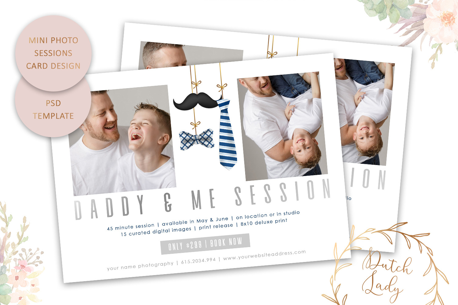 PSD Photo Session Card Template #66, a Card Template by The Dutch Lady ...