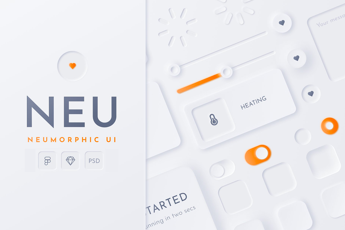 Neumorphic Soft UI Kit - NEU, an UI Kit Template by Delightful Design