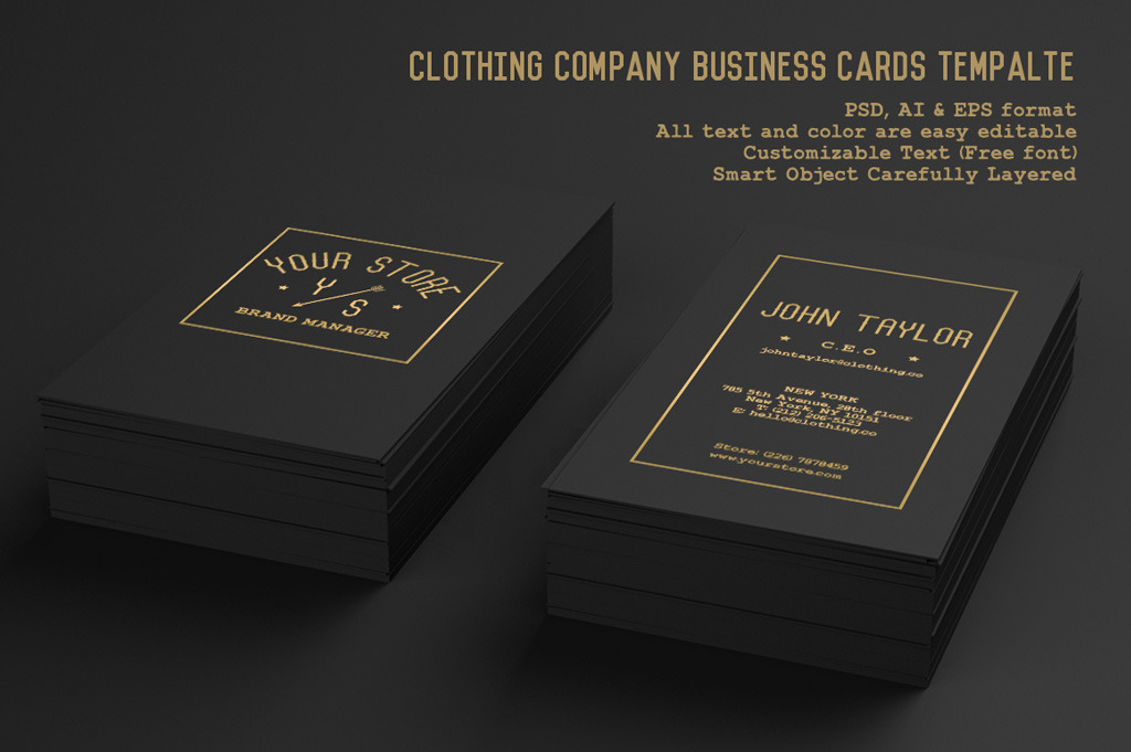 Clothing Company Business Cards, a Business Card Template by The Design ...